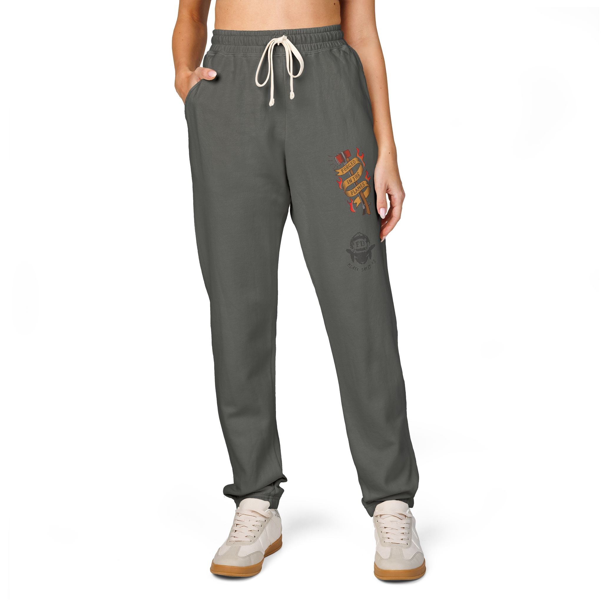 "Forged in Flame" — Firefighter Graphic Fleece Sweatpants BlackSheepFD ...
